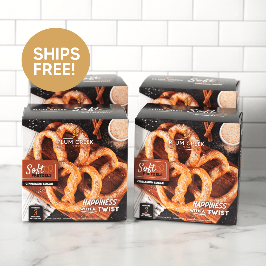 Cinnamon Sugar Soft Pretzels (12 Pretzels) - Plum Creek Foods